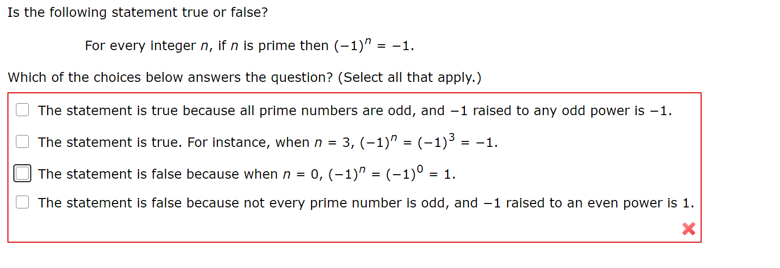 Solved Is The Following Statement True Or False For Every Chegg