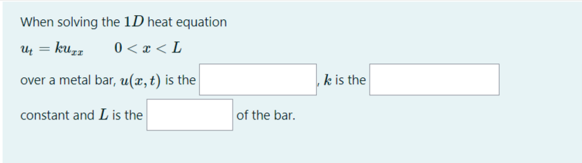 Solved When solving the 1D ﻿heat | Chegg.com
