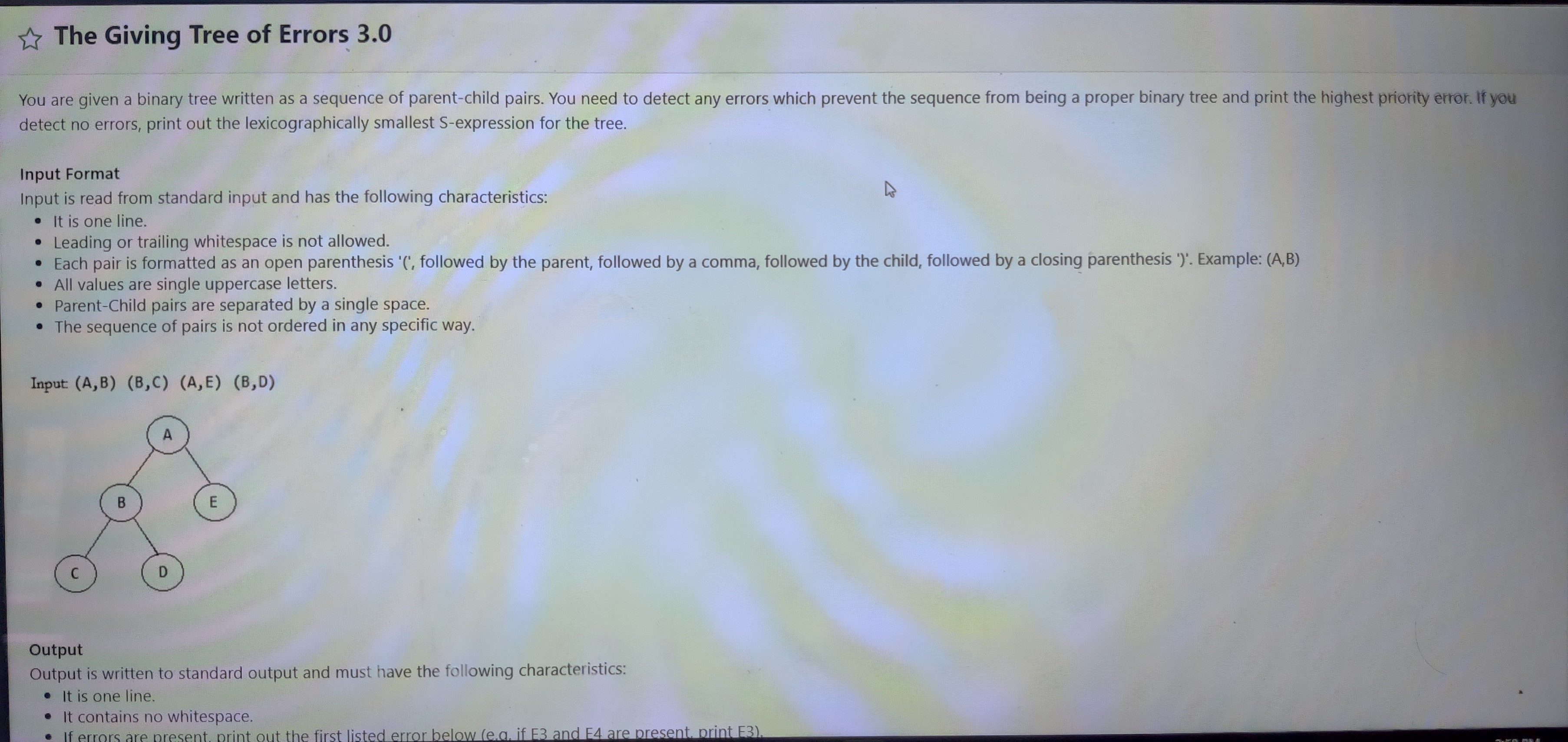 Solved The Giving Tree Of Errors 30 You Are Given A Binary 