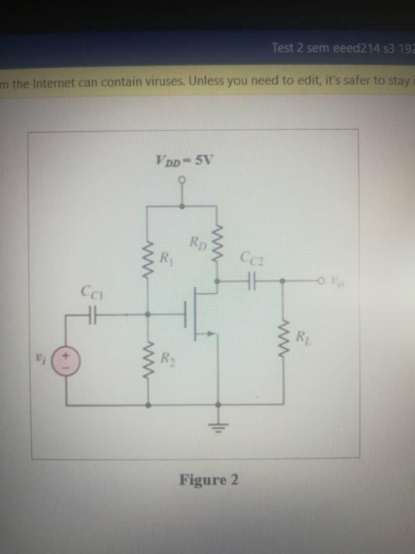 Solved QUESTION 2 [15 MARKS] For the NMOS common-source | Chegg.com