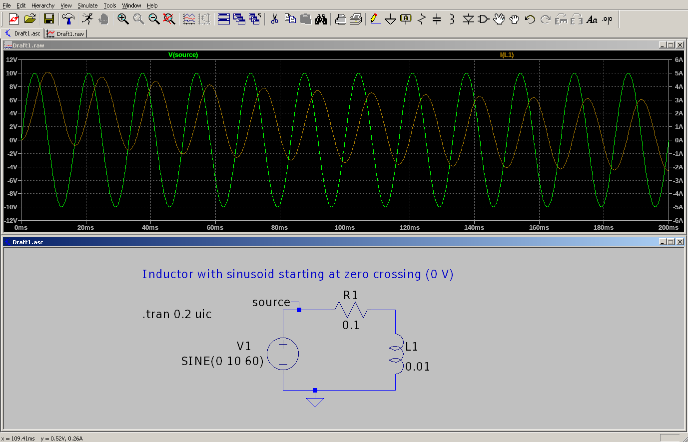 Solved A circuit and LTspice simulation are shown in the | Chegg.com