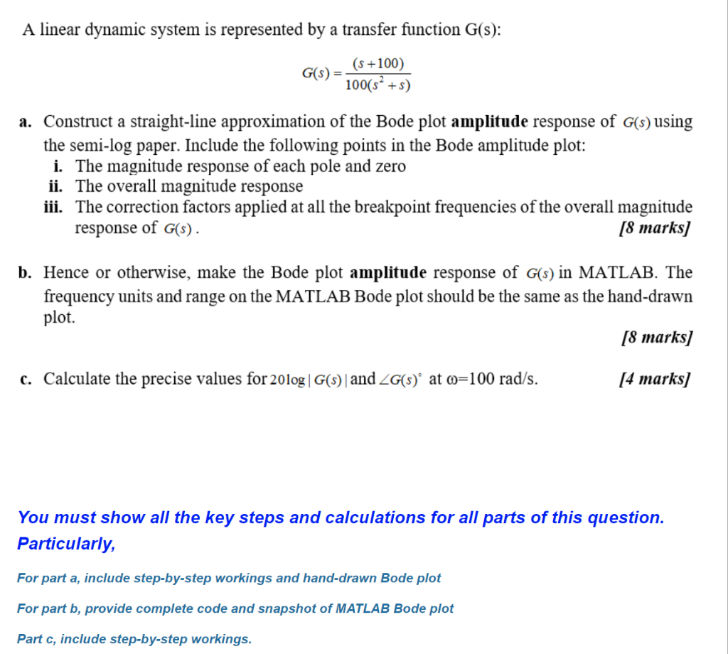 Solved A Linear Dynamic System Is Represented By A Transfer 