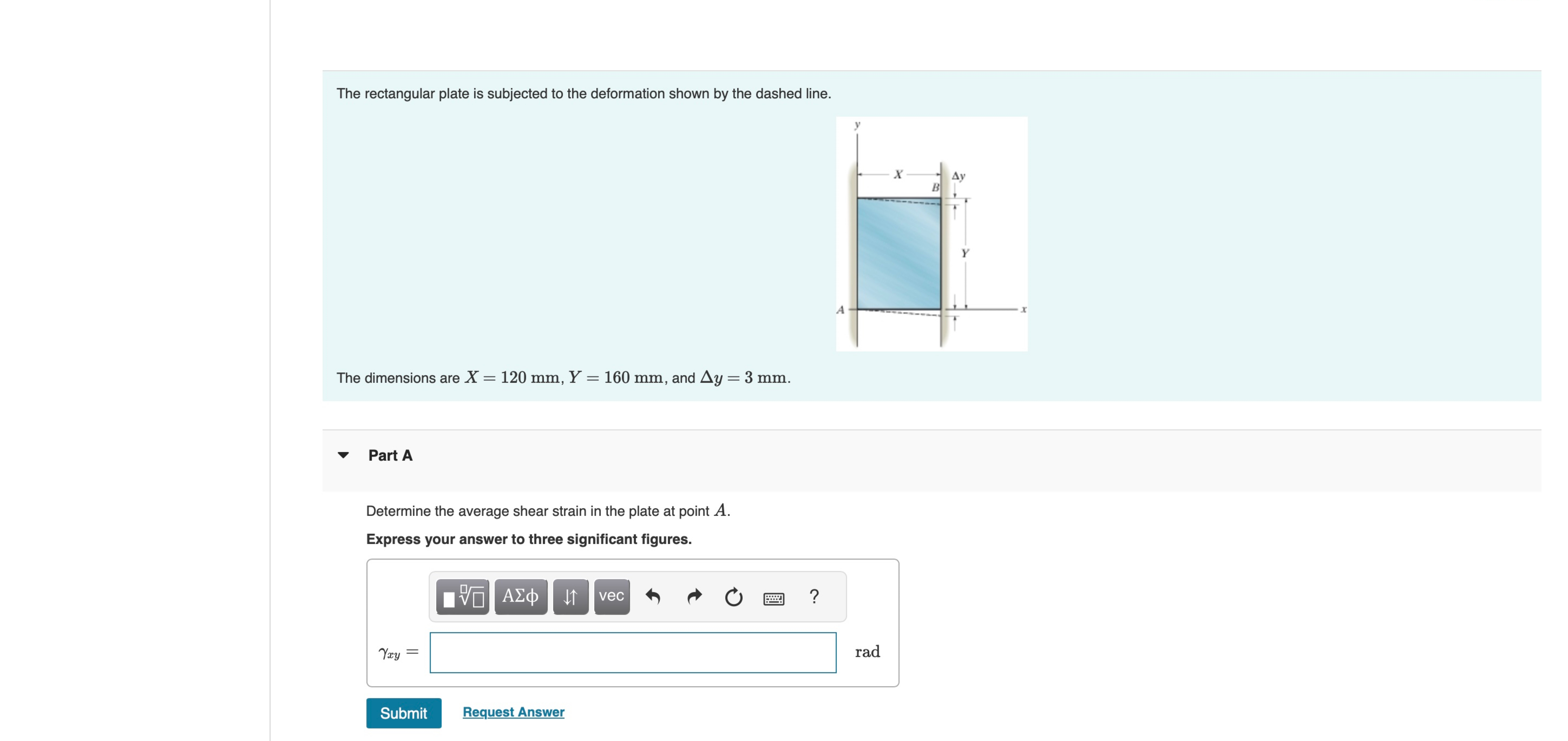 Solved The rectangular plate is subjected to the deformation | Chegg.com