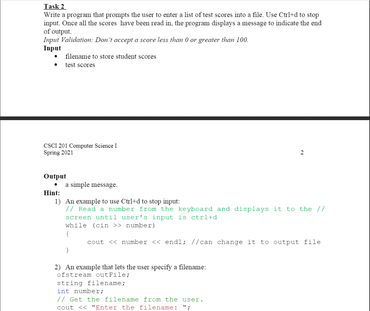 Solved Task 2 Write A Program That Prompts The User To Enter 