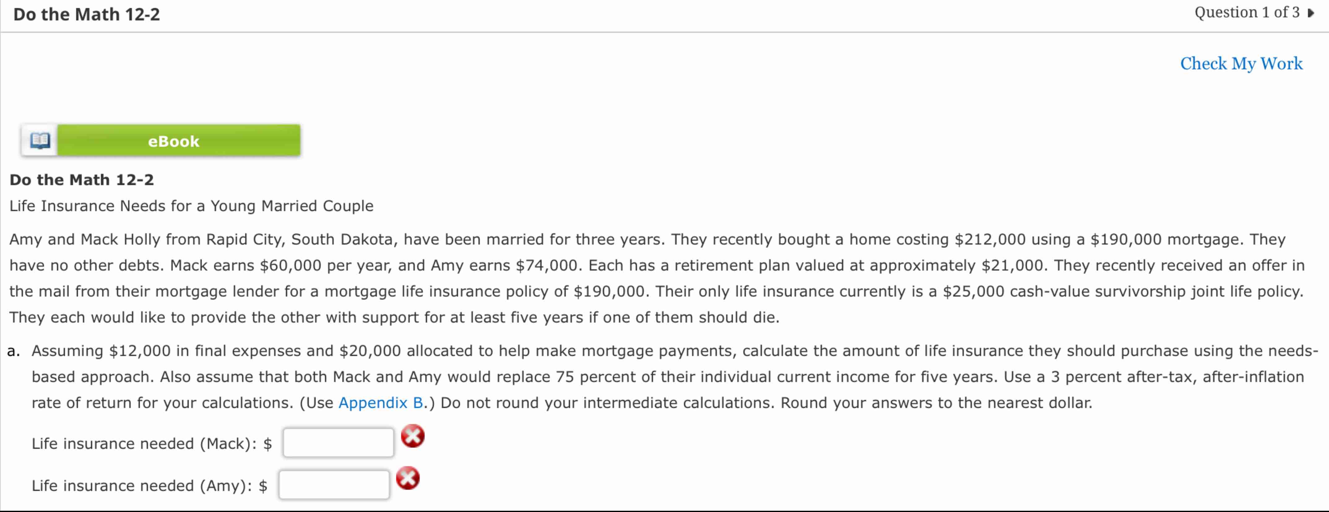 Solved Do the Math 12-2Life Insurance Needs for a Young | Chegg.com