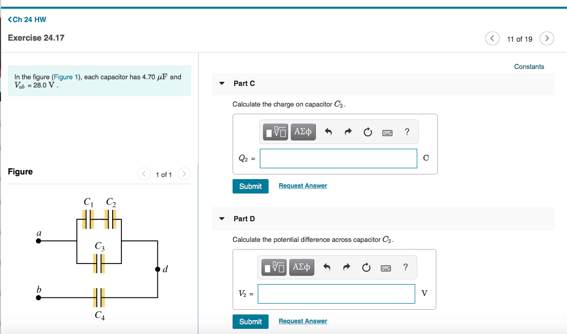 Solved Exercise 24.17 © 11 of 19 > Constants In the figure | Chegg.com