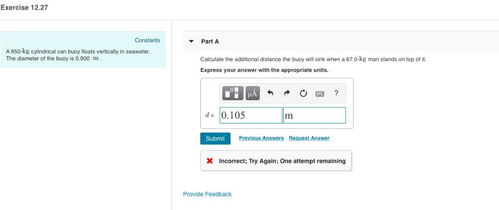 Solved Exercise 12.27 Constants Part A A 950-kg cylindrical | Chegg.com