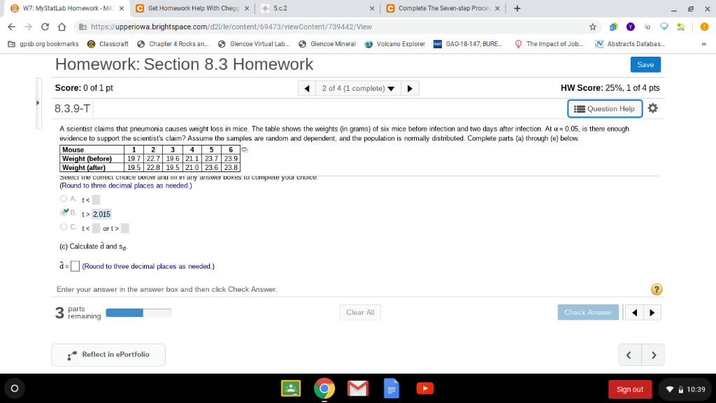 Solved W7: MyStatLab Homework-MA C Get Homework Help With | Chegg.com