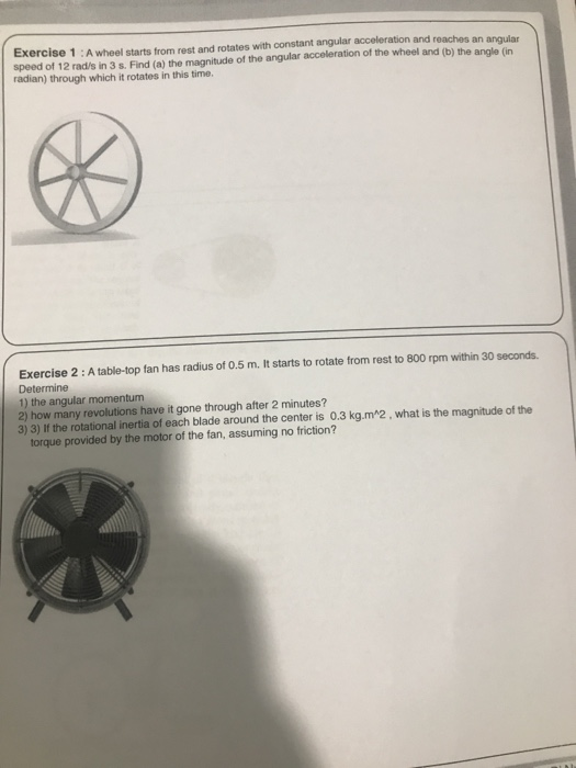 Solved Exercise 1: A wheel starts from rest and rotates with | Chegg.com