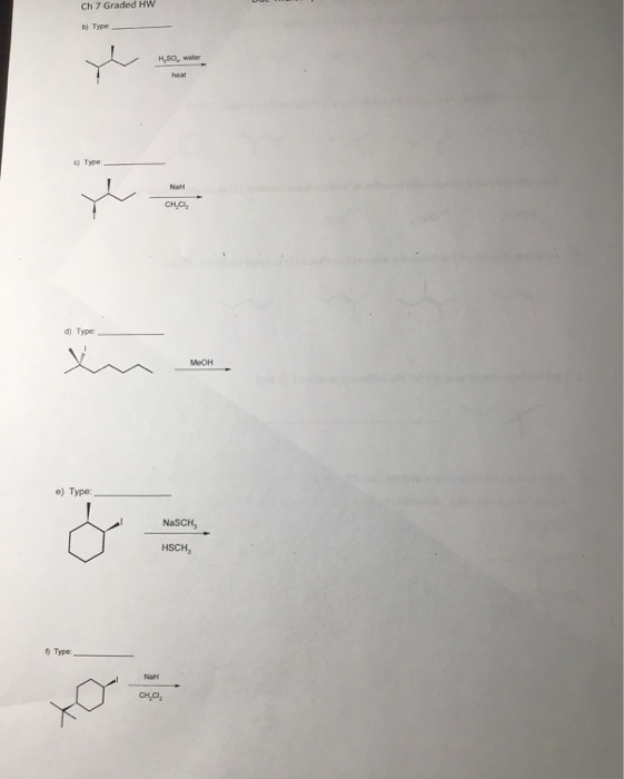 Solved Identify if the following reactions are SN1, SN2, E1, | Chegg.com