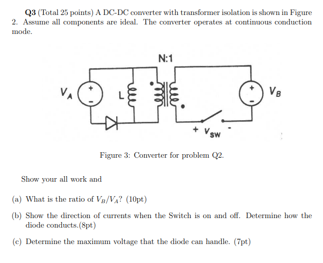 Solved Q3 (Total 25 points) A DC-DC converter with | Chegg.com