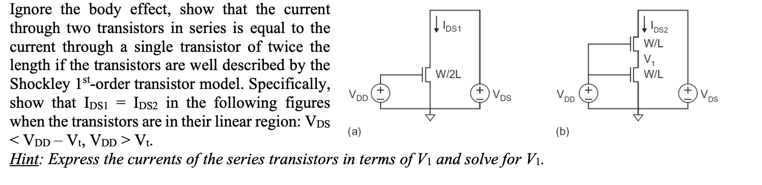 Solved b) If the body effect is now considered, will IDS2 be | Chegg.com