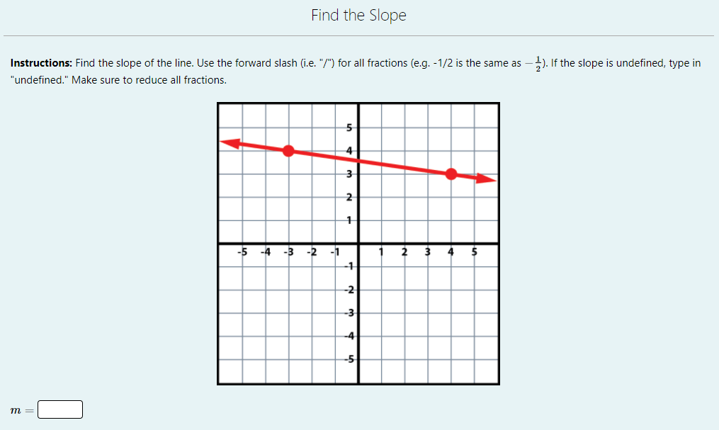 Solved Find the Slope Instructions: Find the slope of the | Chegg.com