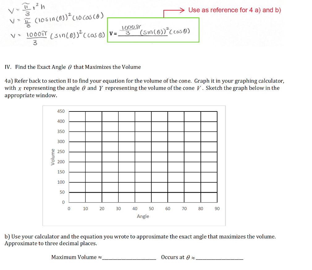 Solved IV. ﻿Find the Exact Angle θ ﻿that Maximizes the | Chegg.com