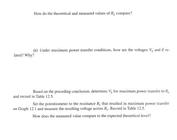Solved Part 2 Maximum Power Transfer (Validating the | Chegg.com