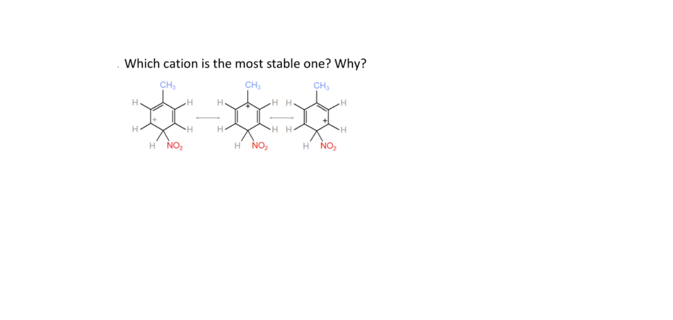 Solved Which cation is the most stable one? Why? CH CH CH3 H | Chegg.com