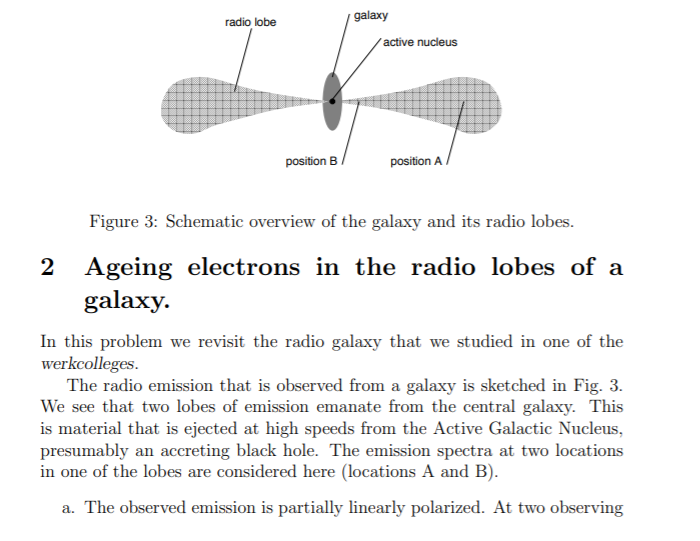 radio lobe galaxy active nucleus position B / | Chegg.com