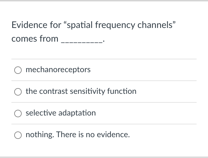 Solved Evidence for "spatial frequency channels"comes | Chegg.com