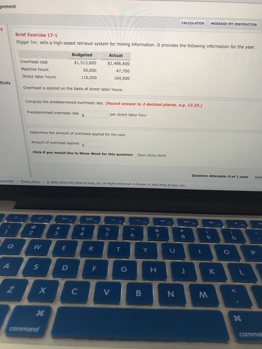Solved nment CALCULATOR MESSAGE MY INSTRUCTOR Brief Exercise | Chegg.com