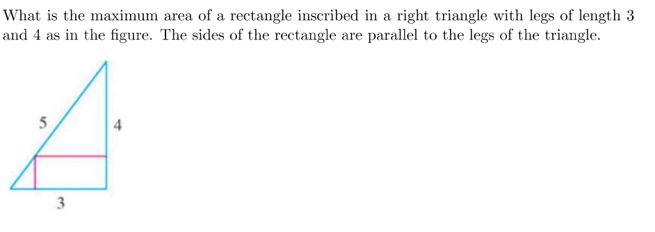Solved What is the maximum area of a rectangle inscribed in | Chegg.com