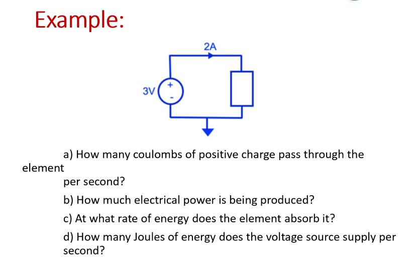 Solved Example: 2A 3V a) How many coulombs of positive | Chegg.com