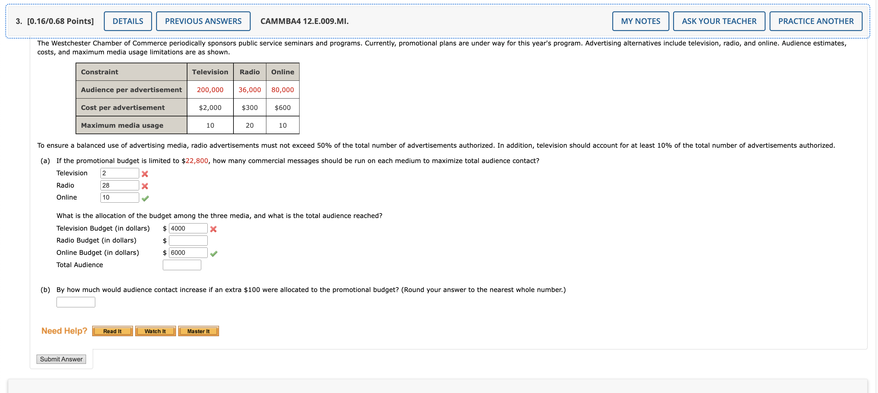 costs, and maximum media usage limitations are as | Chegg.com