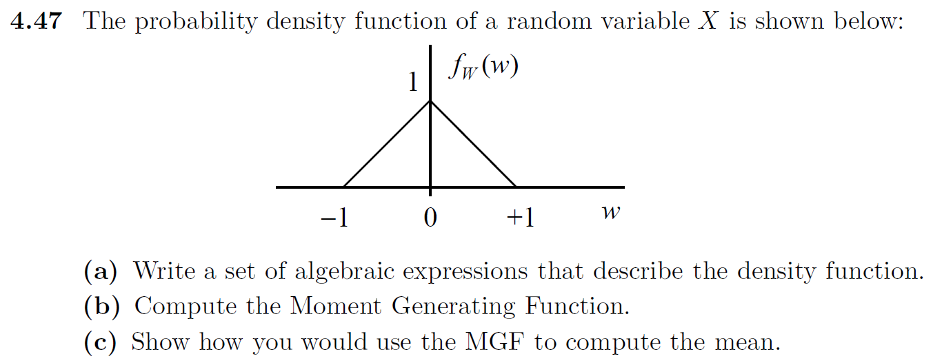 Solved 4.47 The probability density function of a random | Chegg.com