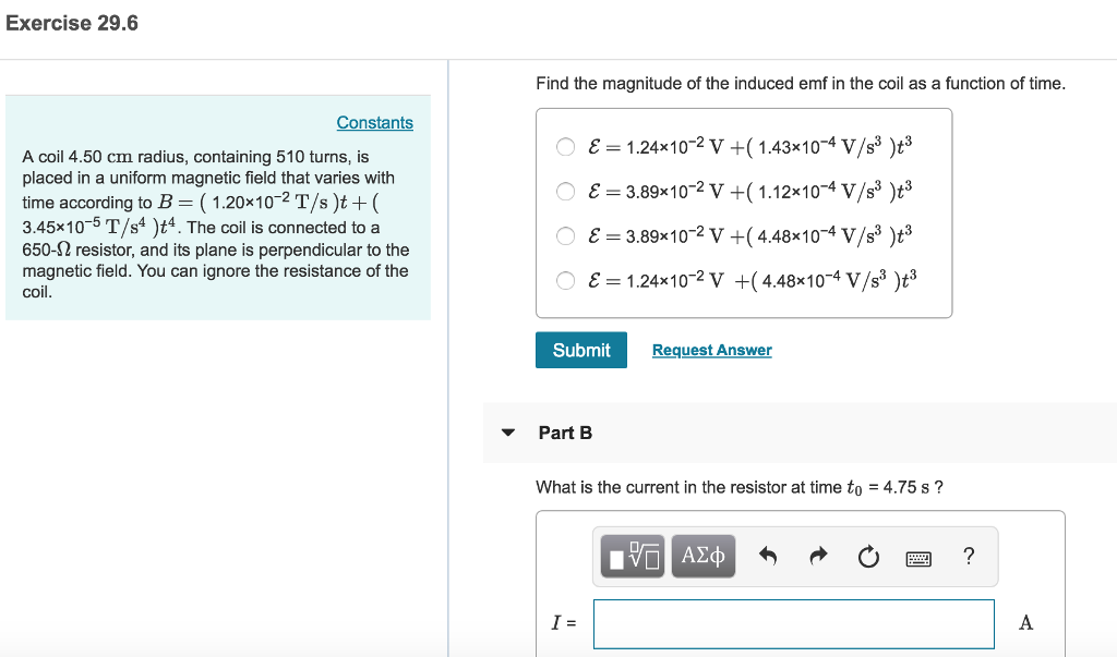 Solved Exercise 29.6 Find the magnitude of the induced emf | Chegg.com