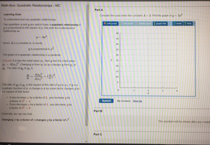 Solved Math Box: Quadratic Relationships - MC Learning | Chegg.com