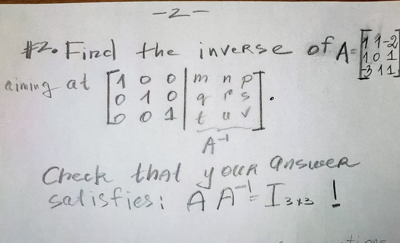 Solved -Z- 42. Find the inverse of A 112 npt 3 1 1 aining at | Chegg.com