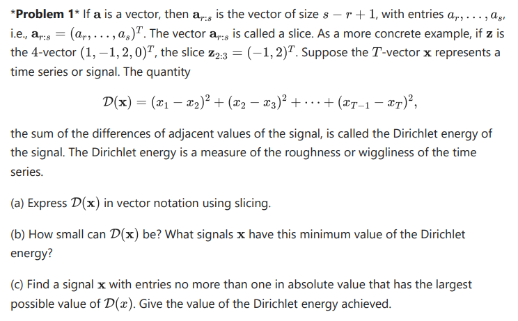 Solved ∗ Problem 1∗ If a is a vector, then ar:s is the | Chegg.com