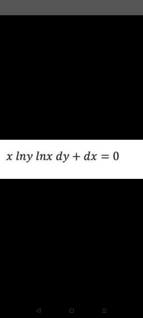 Solved x Iny Inx dy + dx = 0 = | Chegg.com