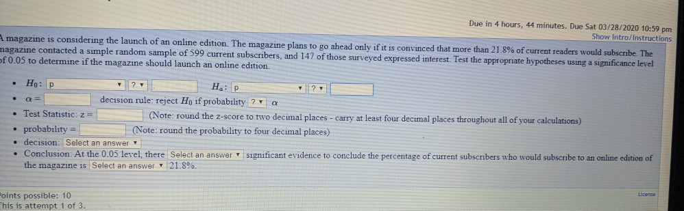 Solved Due in 4 hours, 44 minutes. Due Sat 03/28/2020 10:59 | Chegg.com