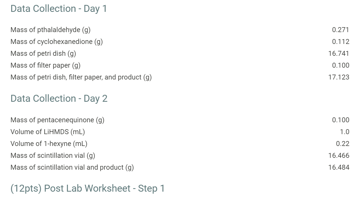 Solved Assuming 100% yield, how much hexynyl lithium (in | Chegg.com