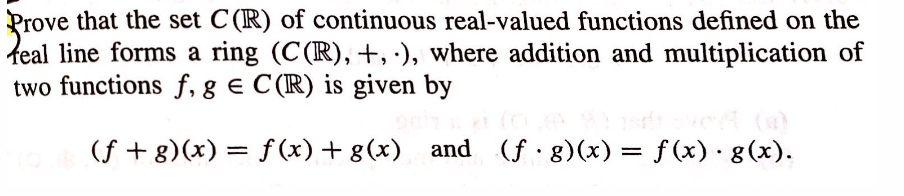 Solved Prove that the set C(R) of continuous real-valued | Chegg.com