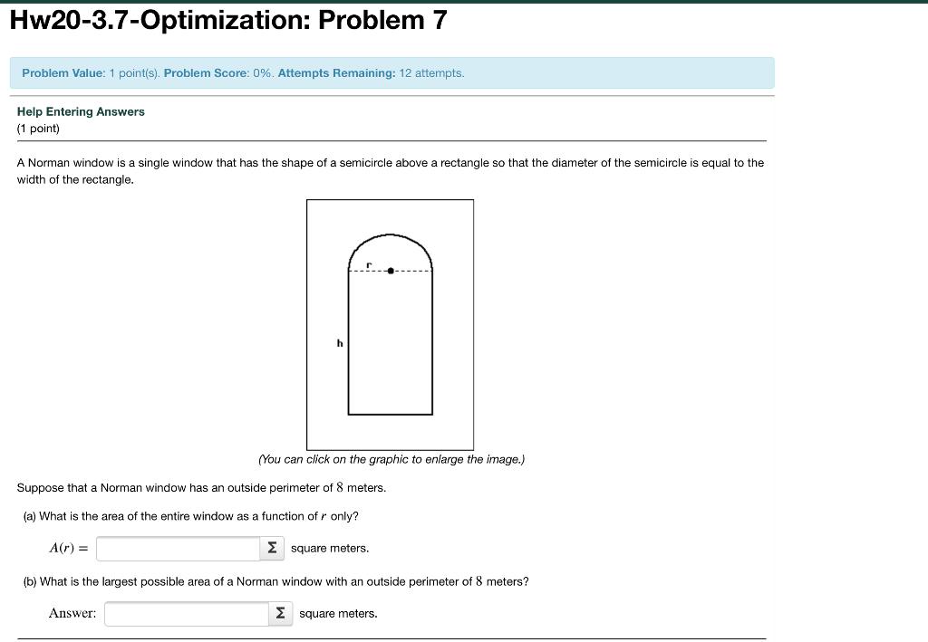 Solved Hw20-3.7-Optimization: Problem 7 Problem Value: 1 | Chegg.com