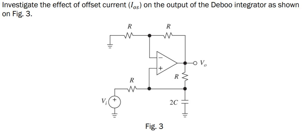 Solved Investigate the effect of offset current (1.s) on the | Chegg.com
