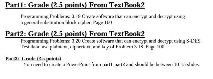 Solved Part1: Grade (2.5 points) From TextBook2 Programming | Chegg.com