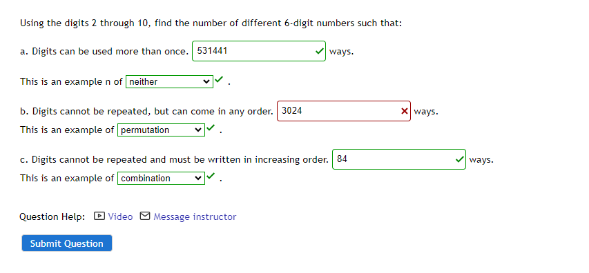 Solved Using the digits 2 ﻿through 10, ﻿find the number of | Chegg.com