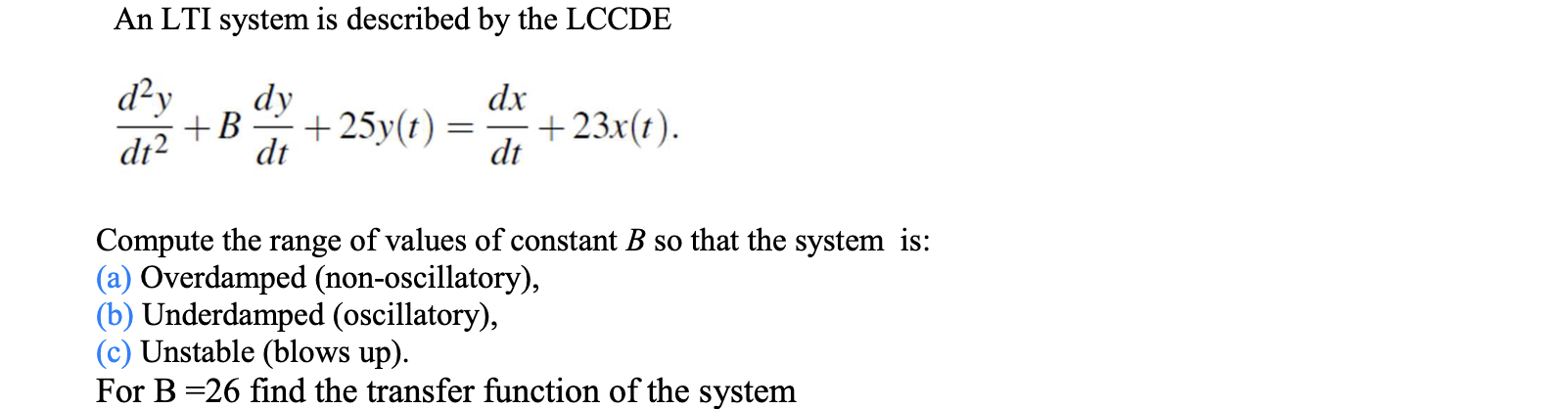 Solved An LTI system is described by the LCCDE | Chegg.com
