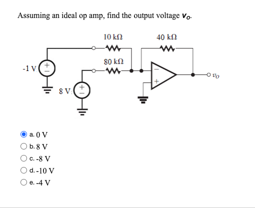 Solved Assuming an ideal op amp, find the output voltage vo. | Chegg.com