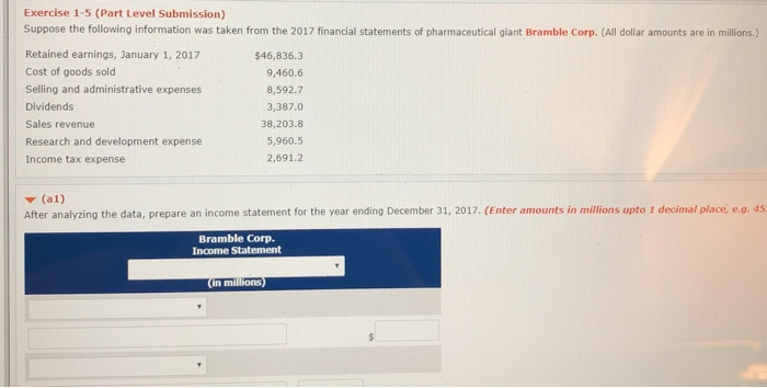 Solved Exercise 1-5 (Part Level Submission) Suppose the | Chegg.com
