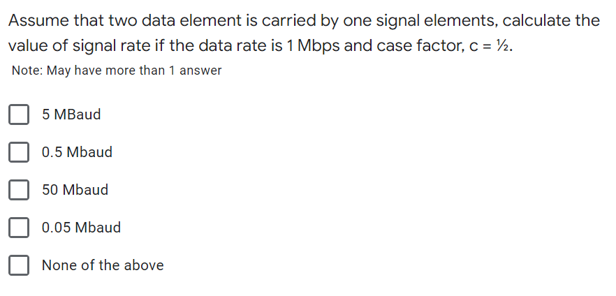 Solved Assume that two data element is carried by one signal | Chegg.com