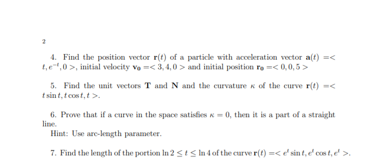 Multivariable Calculus, Sample Test 1 Problems For | Chegg.com