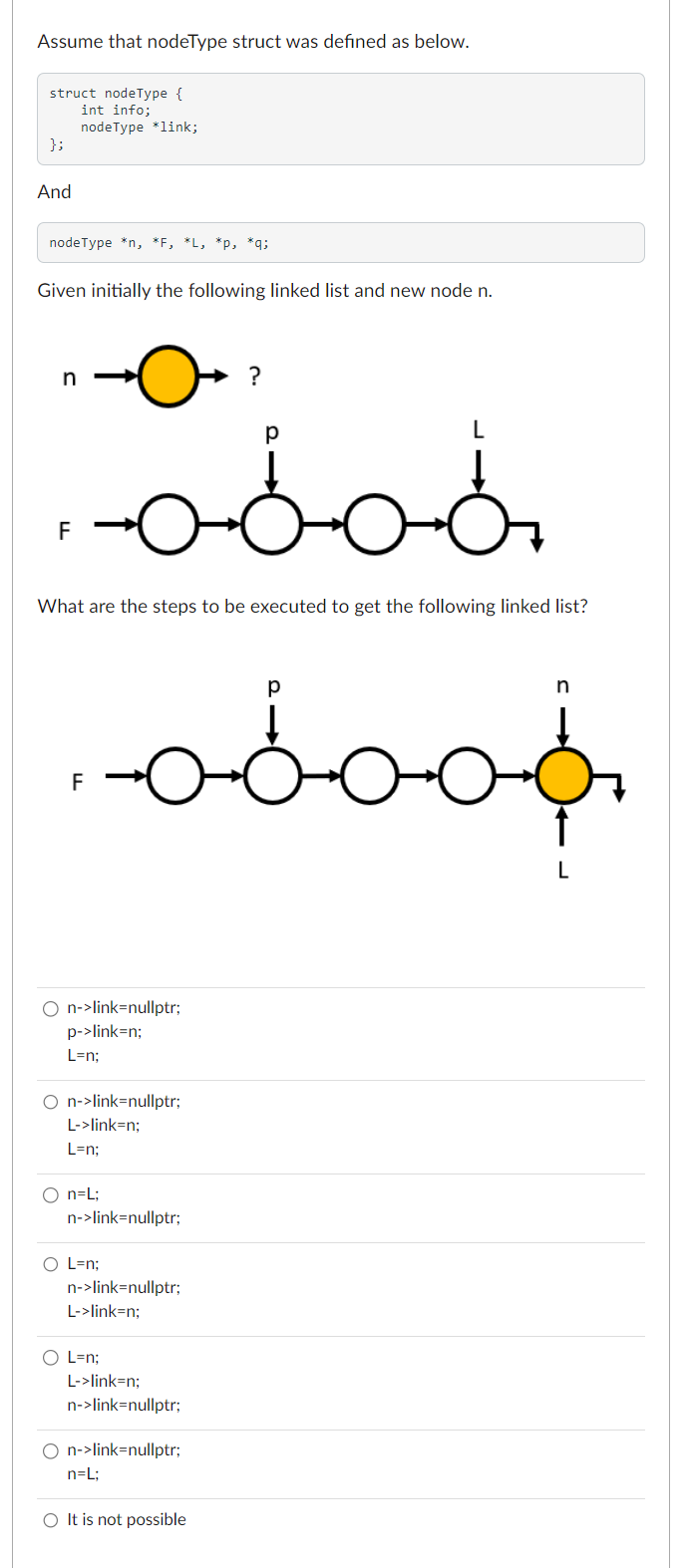 Solved Assume That Nodetype Struct Was Defined As Below