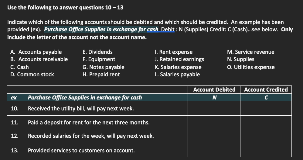 Solved Use the following to answer questions 10 - 13 | Chegg.com