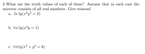 Solved 3 What are the truth values of each of these? Assume | Chegg.com