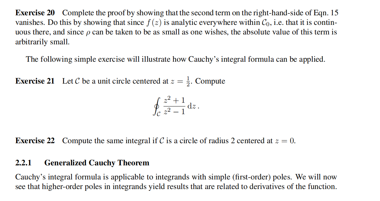 Solved 2.2 Cauchy's Theorem df dz Theorem 1 (Cauchy) If f(z) | Chegg.com
