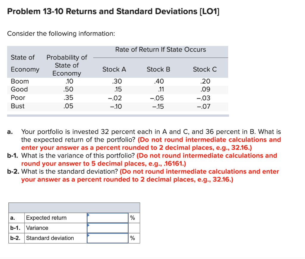 Solved Problem 13-10 Returns and Standard Deviations (LO1] | Chegg.com