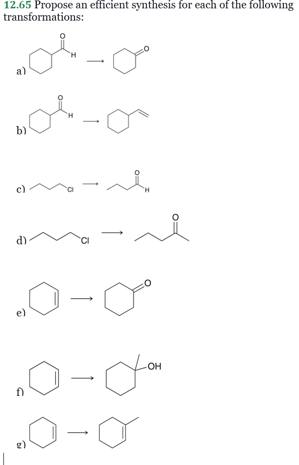 Solved 12.65 Propose an efficient synthesis for each of the | Chegg.com